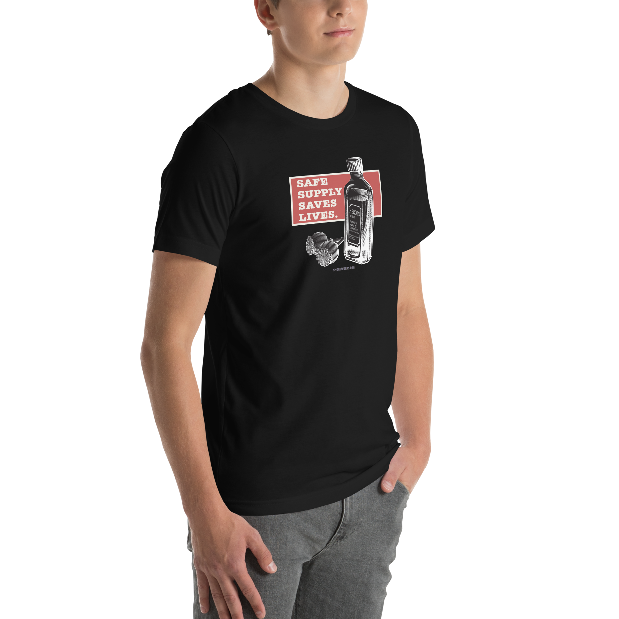 Safe Supply Saves Lives T-Shirt – Smoke Works Harm Reduction